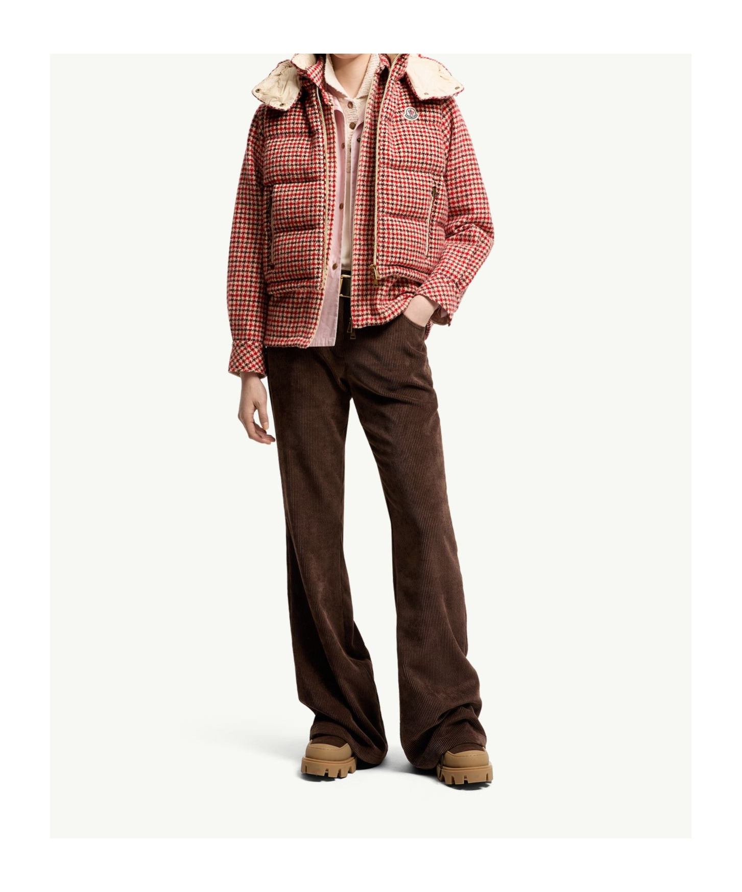 MONCLER Moncler Houndstooth Zip-Up Padded Jacket